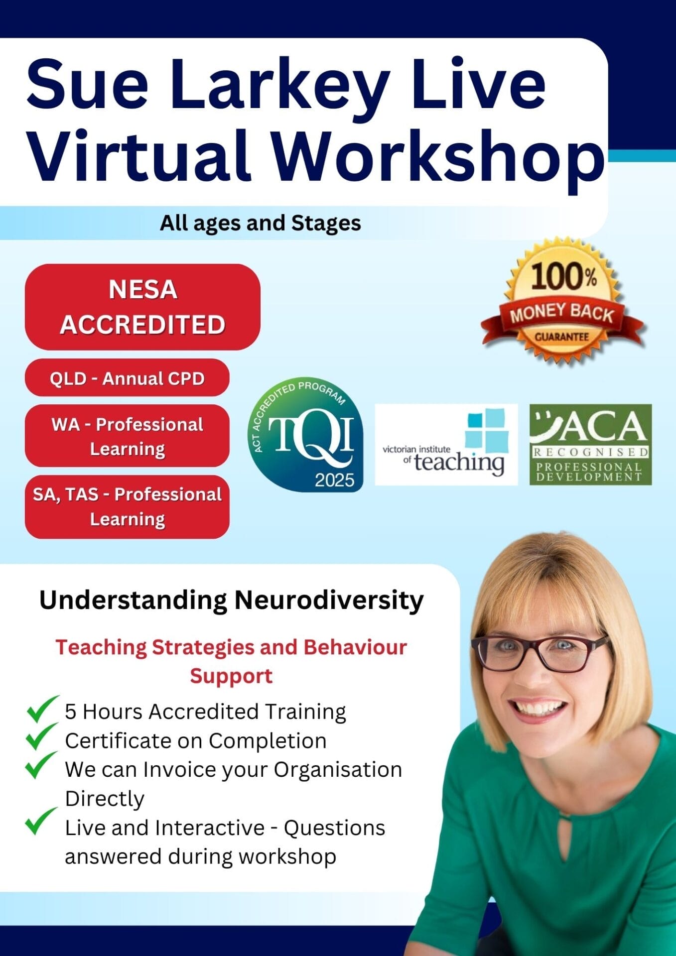 Autism Spectrum Live Workshop - Sue Larkey Teaching Strategies